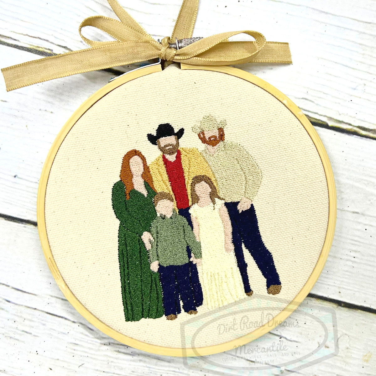Custom Embroidered Family Photo 5" Hoop Ornament Heirloom Keepsake ...